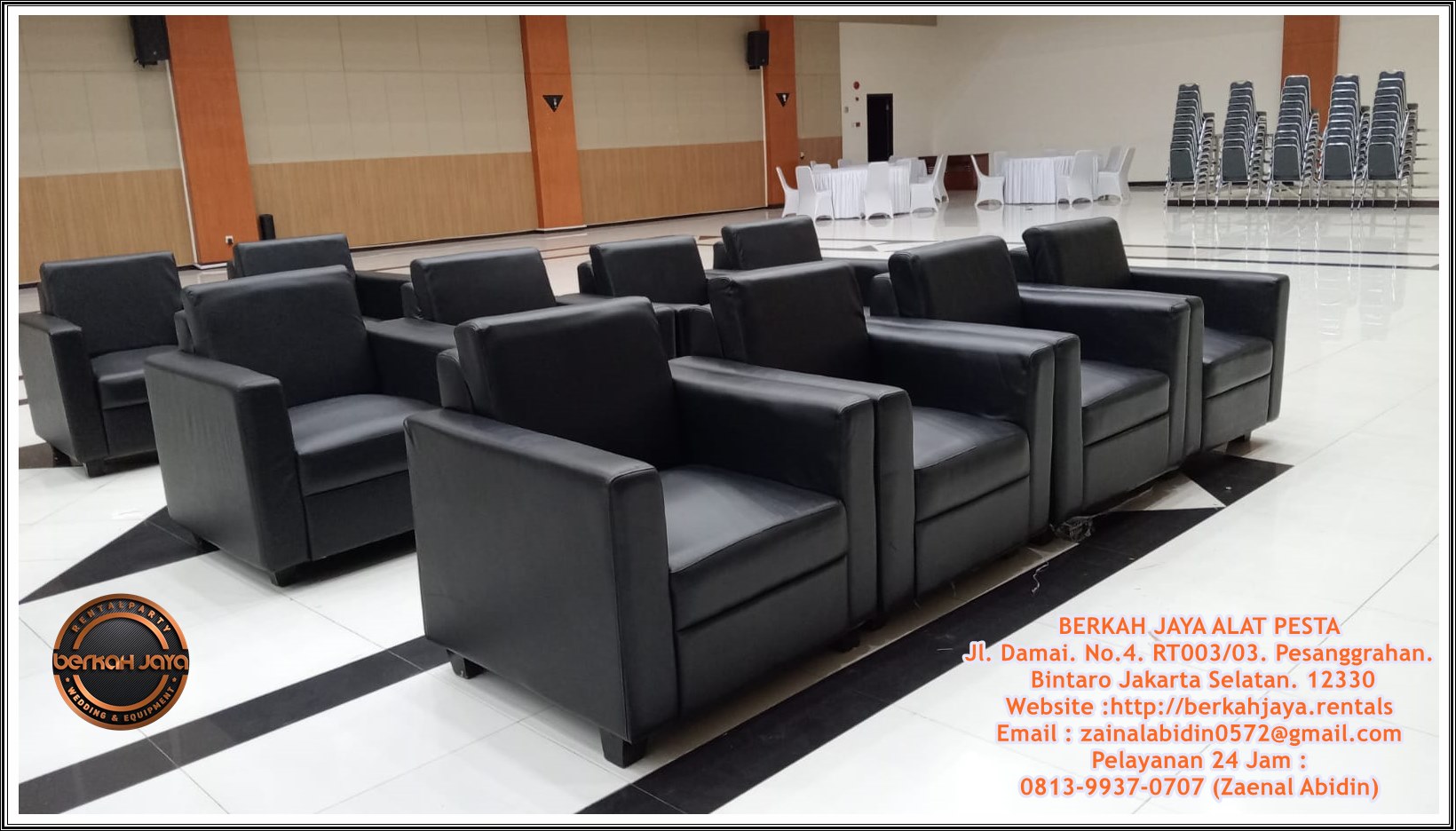 Sewa Sofa Hitam Minimalis Kotak Type Single Seater Area Jakarta Selatan ...
